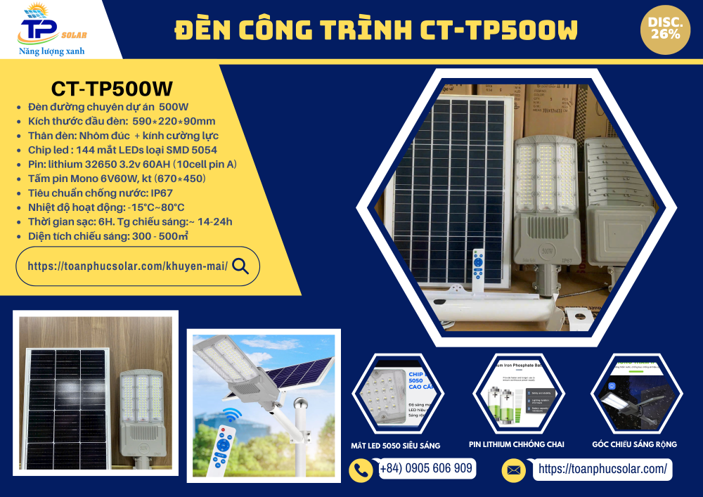 ĐÈN CÔNG TRÌNH CT-TP500W - Công ty TM và DV Công nghệ Toàn Phúc